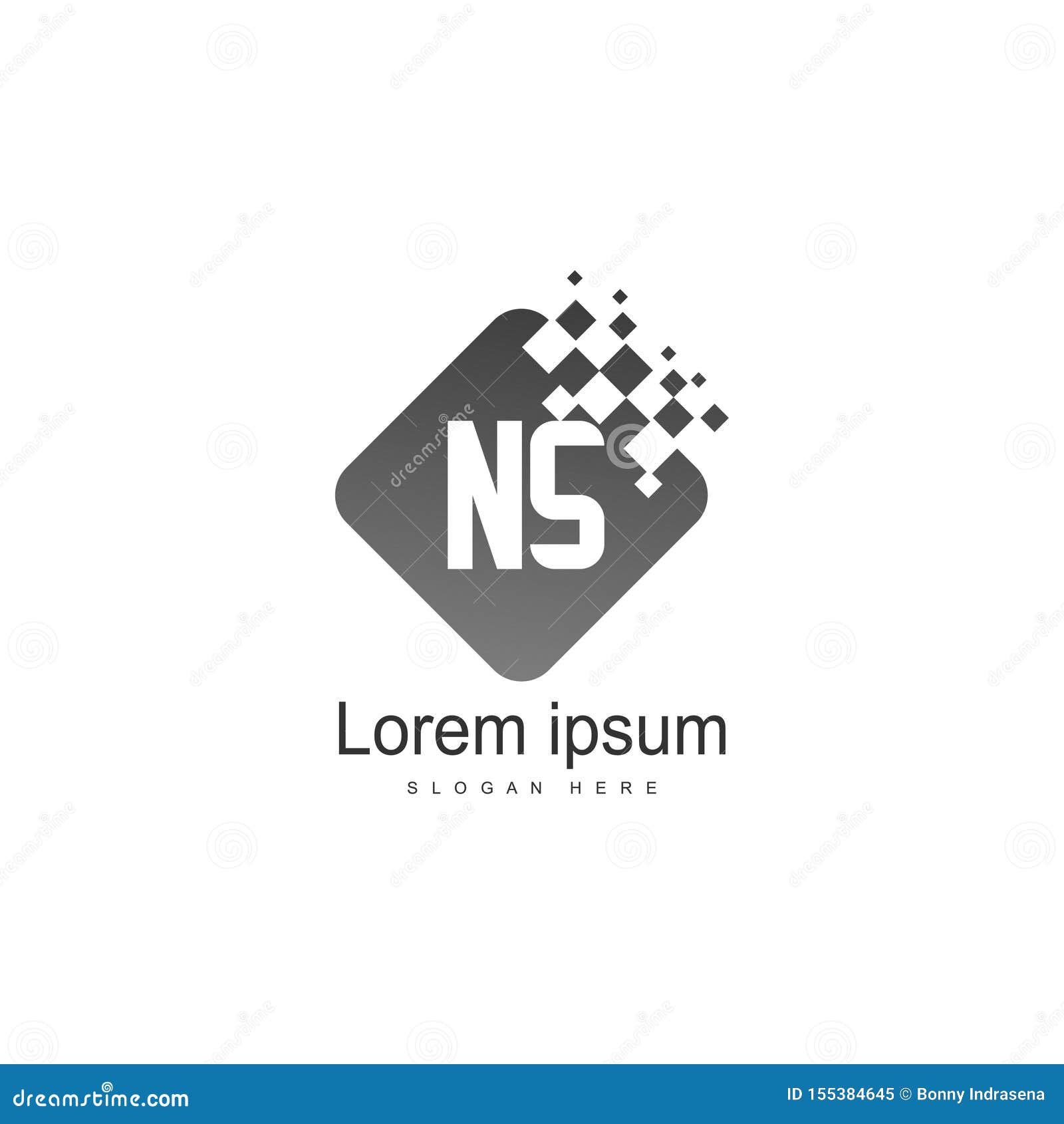 Initial NS Logo Template with Modern Frame. Minimalist NS Letter Logo ...