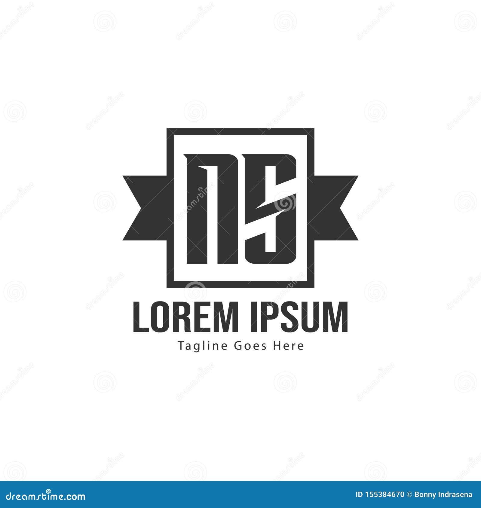 Initial NS Logo Template with Modern Frame. Minimalist NS Letter Logo ...