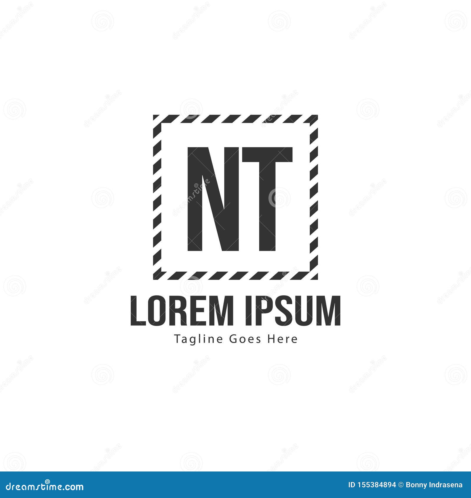 Initial NT Logo Template with Modern Frame. Minimalist NT Letter Logo ...