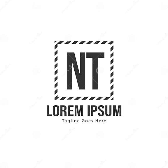 Initial NT Logo Template with Modern Frame. Minimalist NT Letter Logo ...
