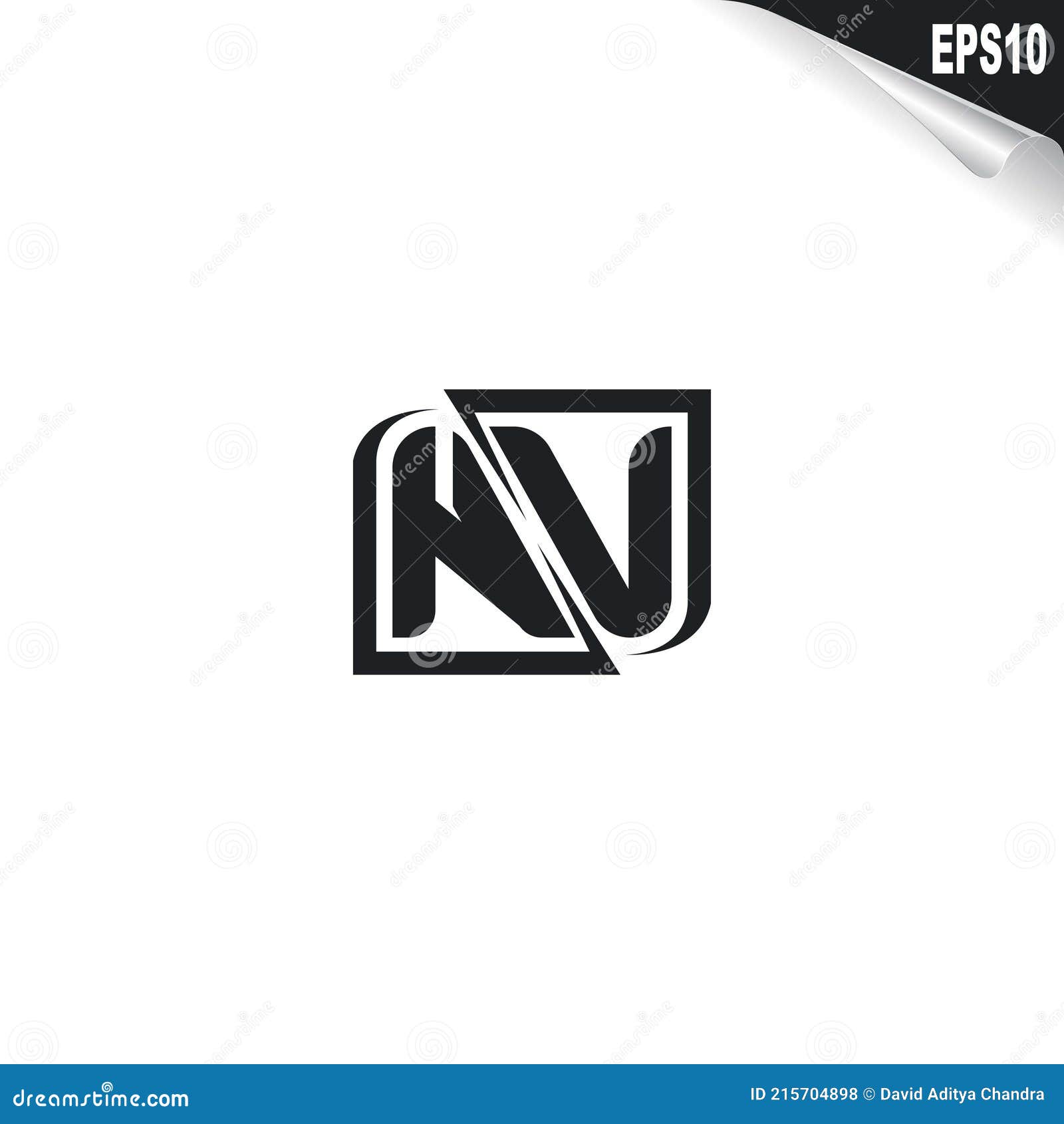 Initial NV Logo Design with Shape Style, Logo Business Branding Stock ...