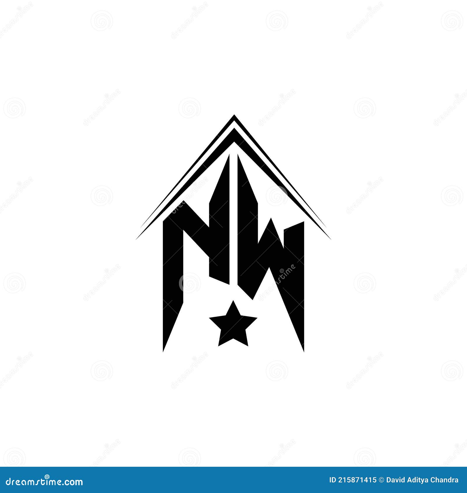 Initial NW Logo Design with Shape Style, Logo Business Branding Stock ...