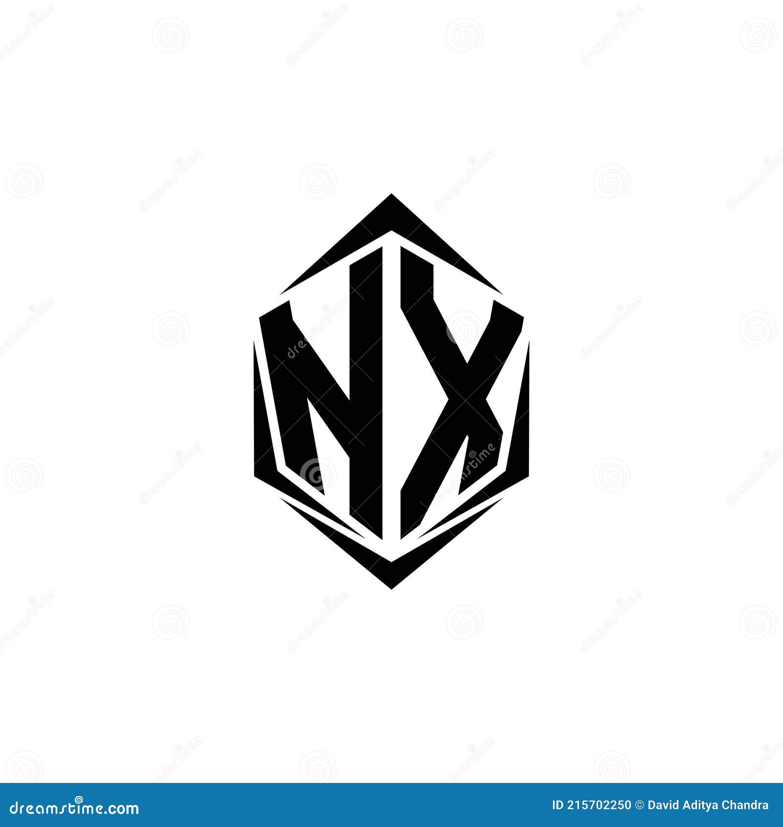 Initial NX Logo Design with Shield Style, Logo Business Branding Stock ...