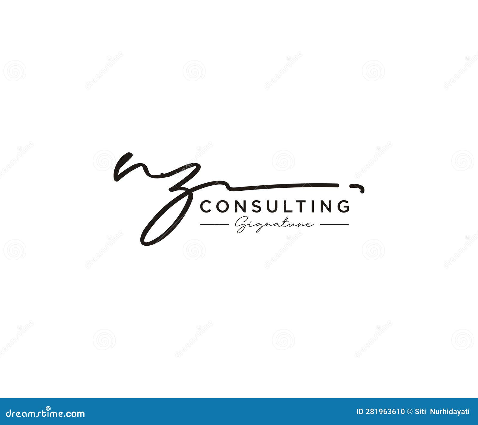 Initial NZ Signature Logo Collection Template Vector. Hand Drawn ...