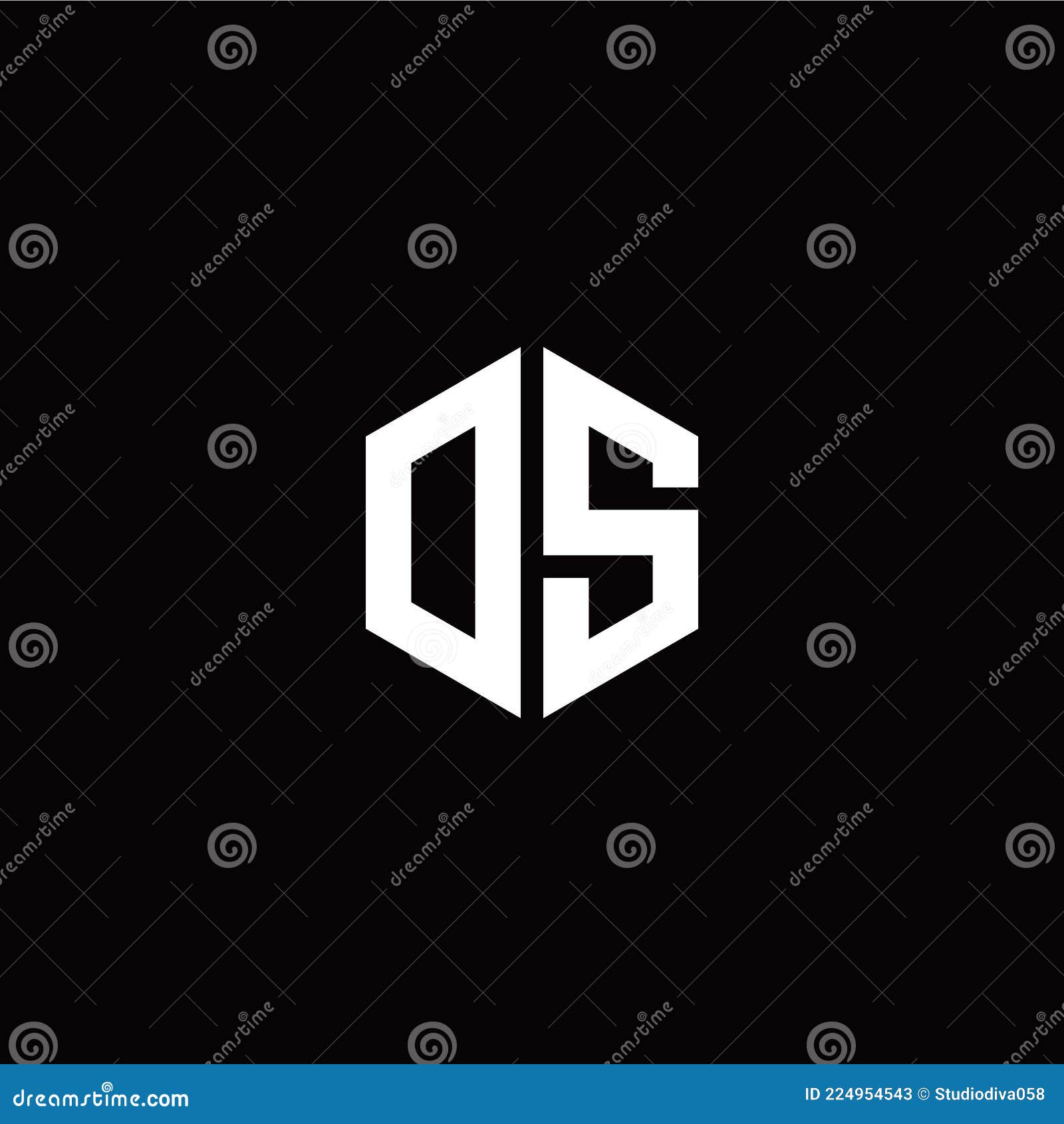 Initial O S Letter with Polygon Modern Style Logo Template Vector Stock ...