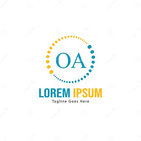 Initial OA Logo Template with Modern Frame. Minimalist OA Letter Logo ...