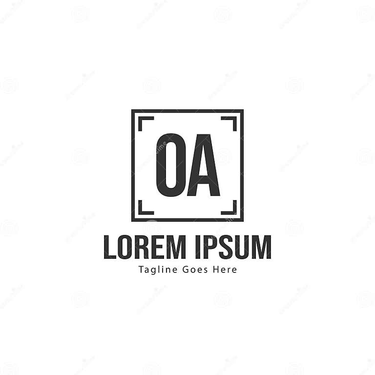Initial OA Logo Template with Modern Frame. Minimalist OA Letter Logo ...