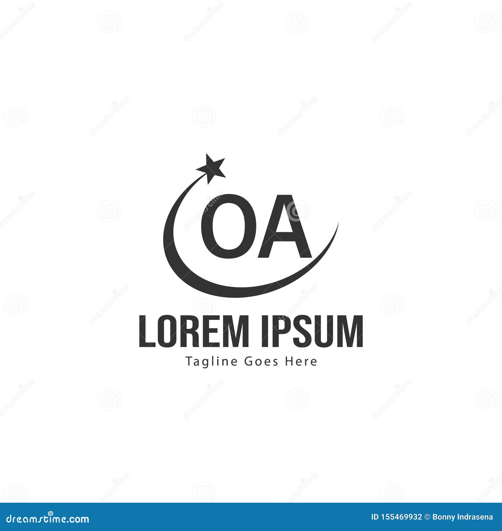 Initial OA Logo Template with Modern Frame. Minimalist OA Letter Logo ...