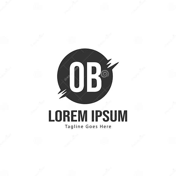 Initial OB Logo Template with Modern Frame. Minimalist OB Letter Logo ...