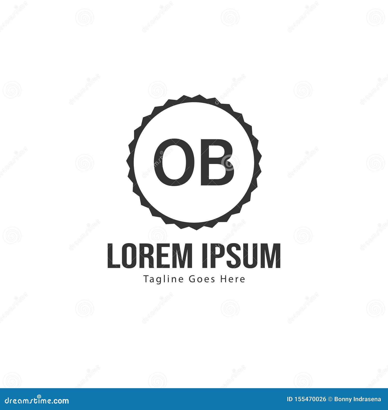 Initial OB Logo Template with Modern Frame. Minimalist OB Letter Logo ...