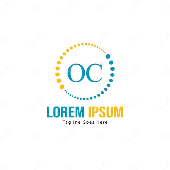 Initial OC Logo Template with Modern Frame. Minimalist OC Letter Logo ...