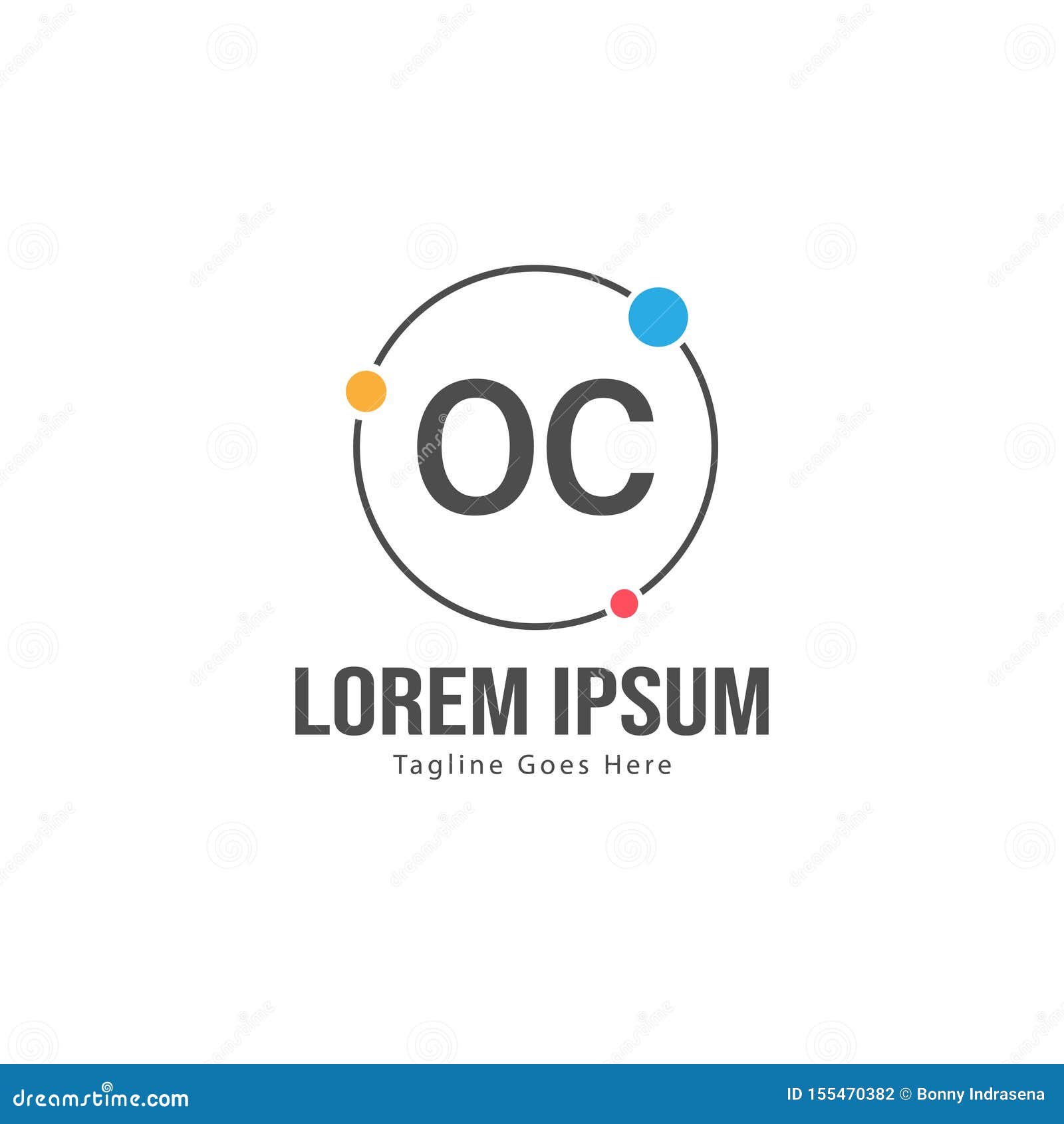 Initial OC Logo Template with Modern Frame. Minimalist OC Letter Logo ...