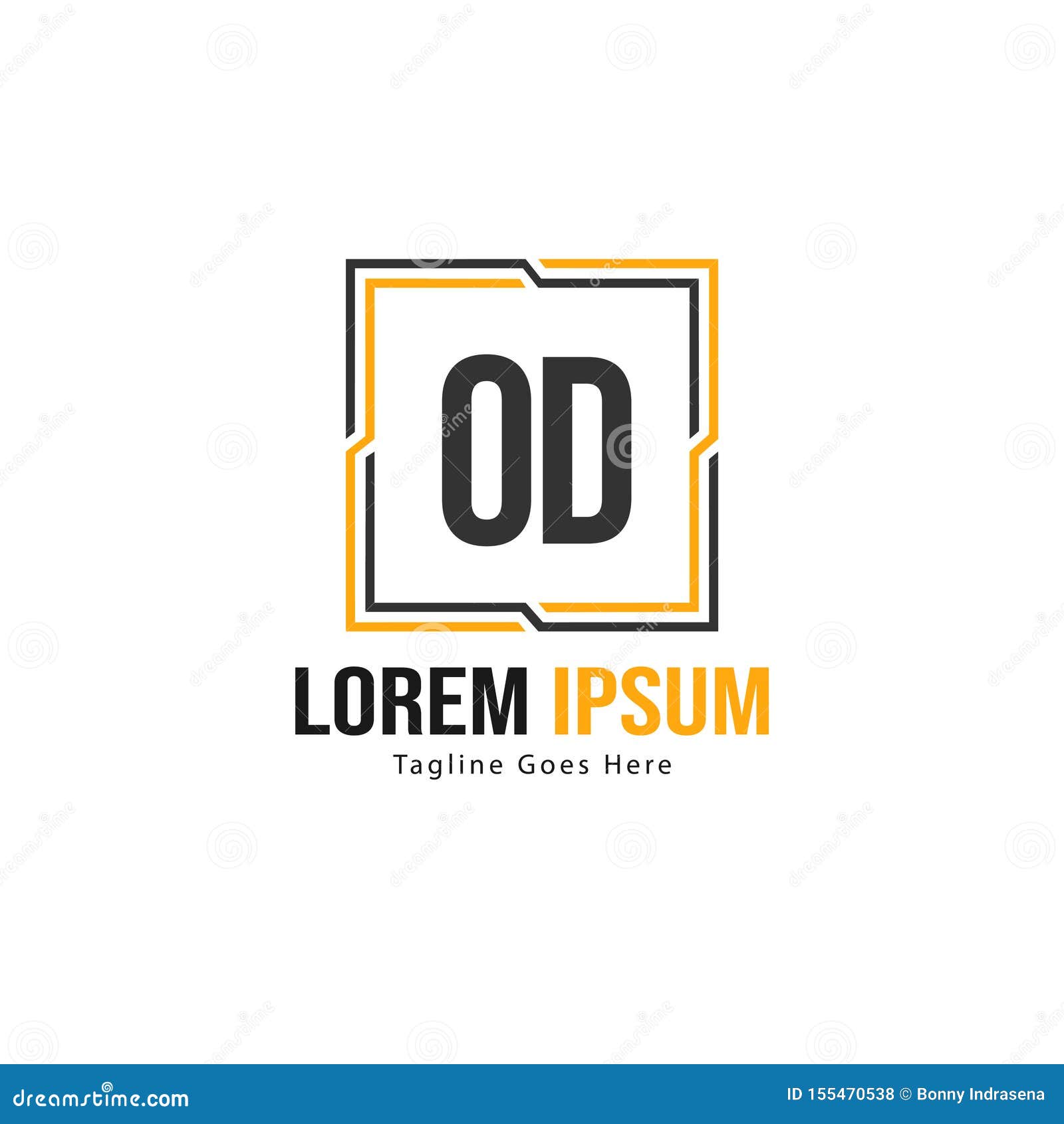 Initial OD Logo Template with Modern Frame. Minimalist OD Letter Logo ...