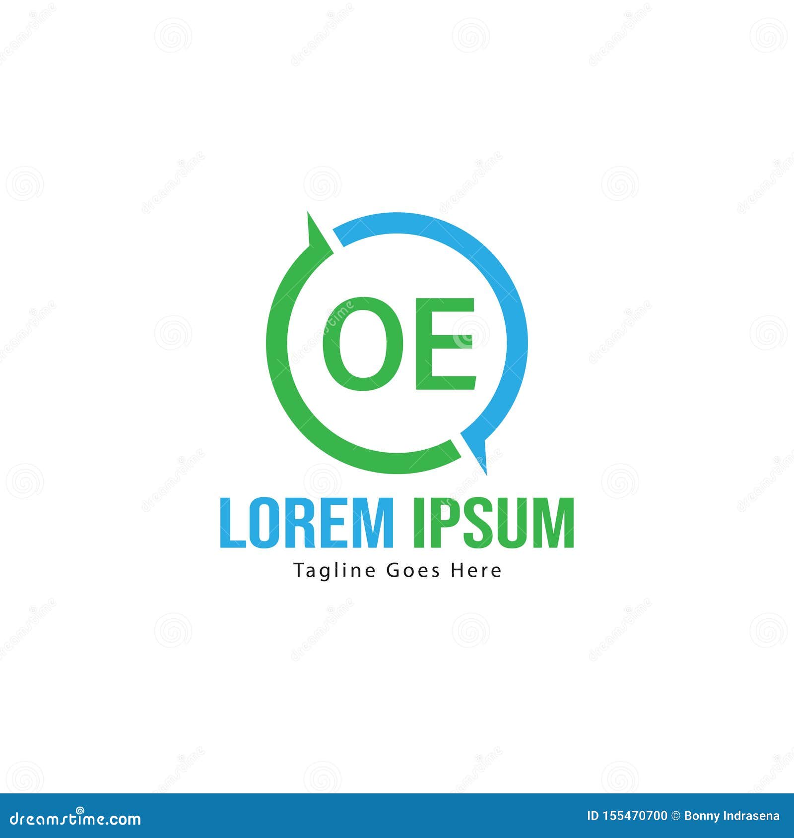 Initial OE Logo Template with Modern Frame. Minimalist OE Letter Logo ...