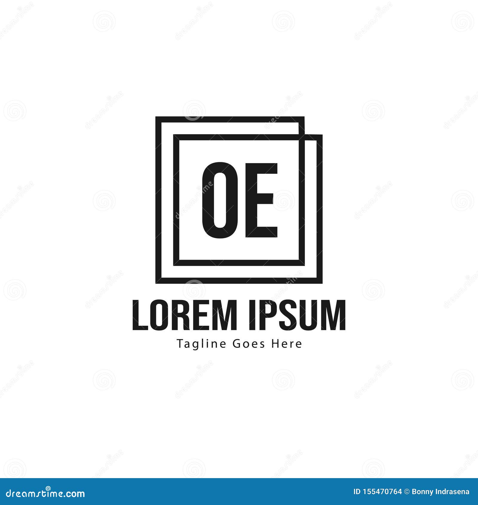 Initial OE Logo Template with Modern Frame. Minimalist OE Letter Logo ...