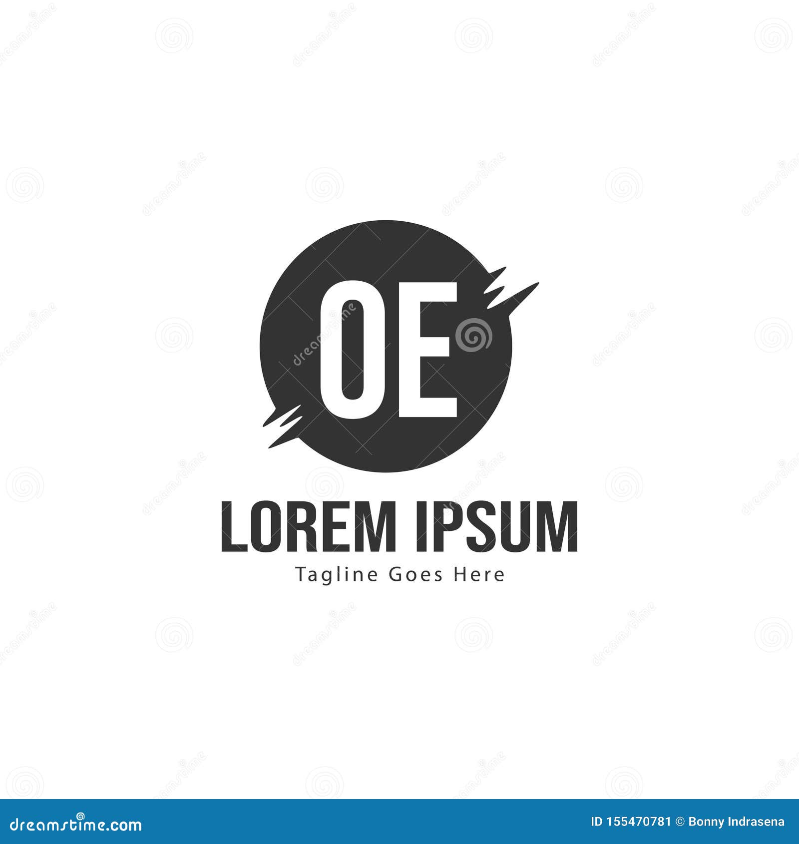 Initial OE Logo Template with Modern Frame. Minimalist OE Letter Logo ...