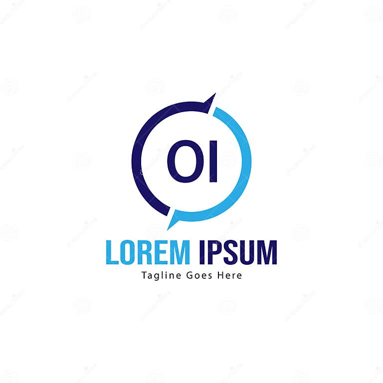 Initial OI Logo Template with Modern Frame. Minimalist OI Letter Logo ...