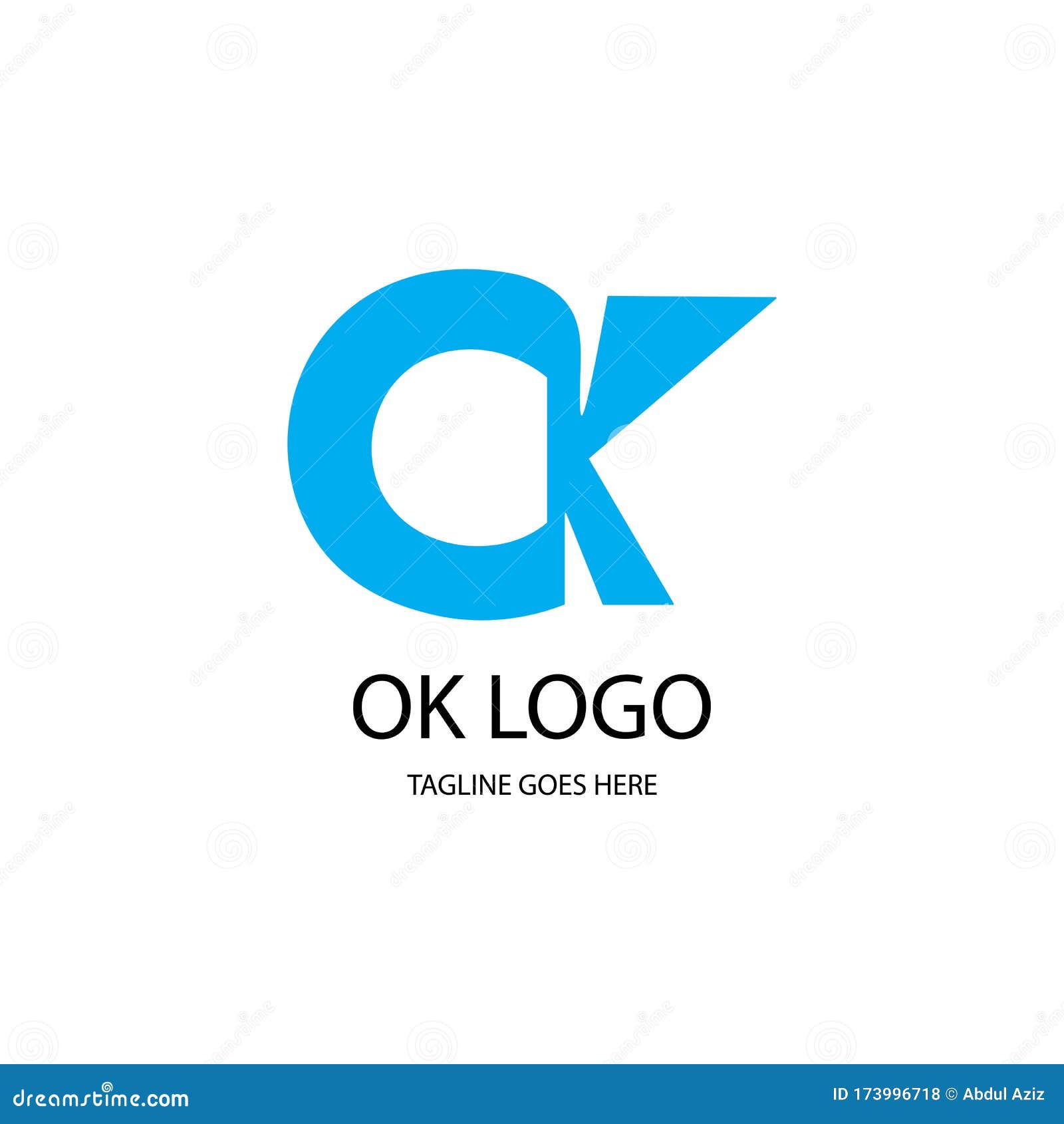 Initial ok logo vector stock vector. Illustration of check - 173996718