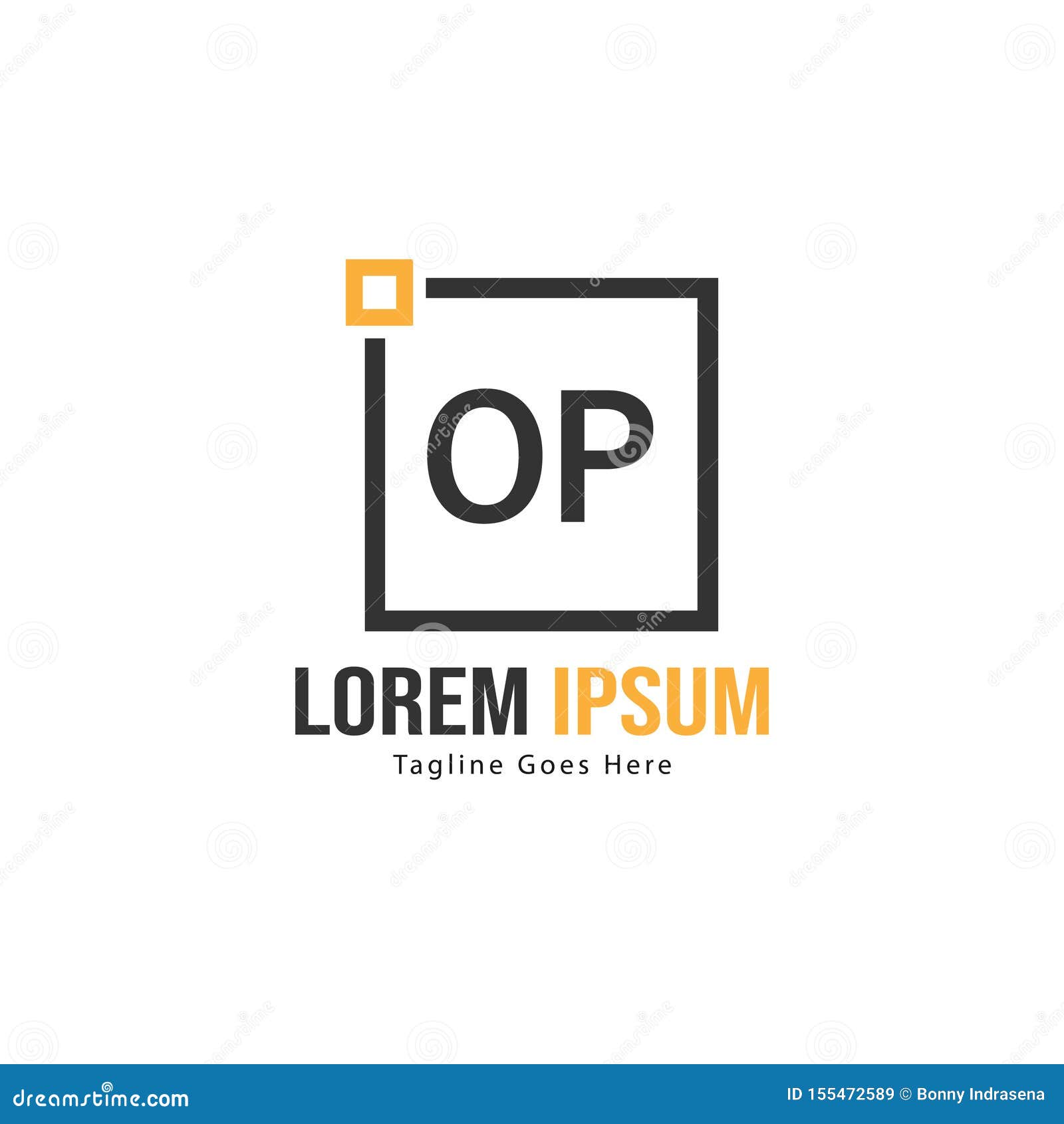 Initial OP Logo Template with Modern Frame. Minimalist OP Letter Logo ...