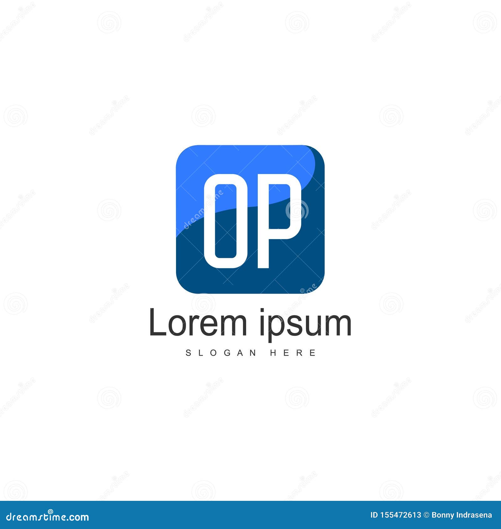 Initial OP Logo Template with Modern Frame. Minimalist OP Letter Logo ...