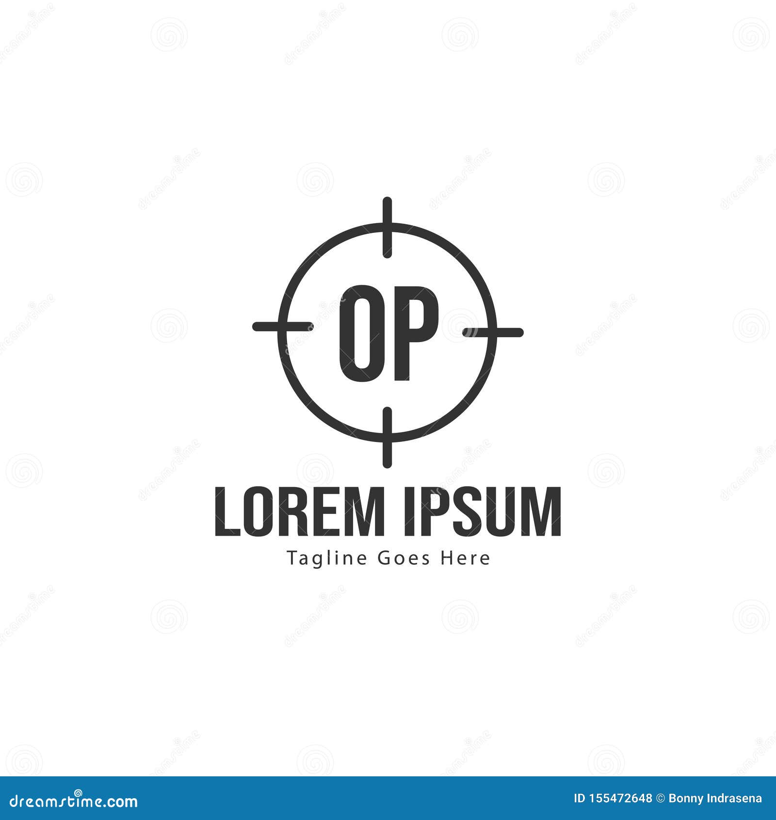 Initial OP Logo Template with Modern Frame. Minimalist OP Letter Logo ...