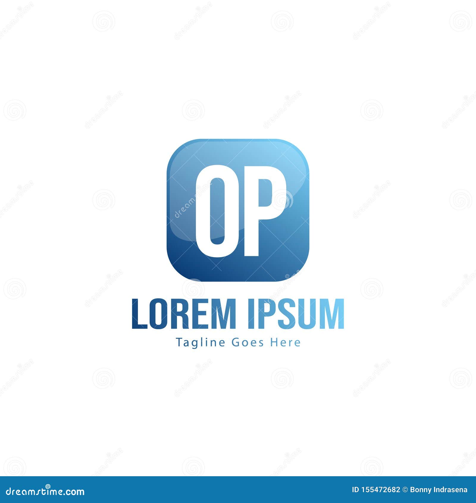 Initial OP Logo Template with Modern Frame. Minimalist OP Letter Logo ...