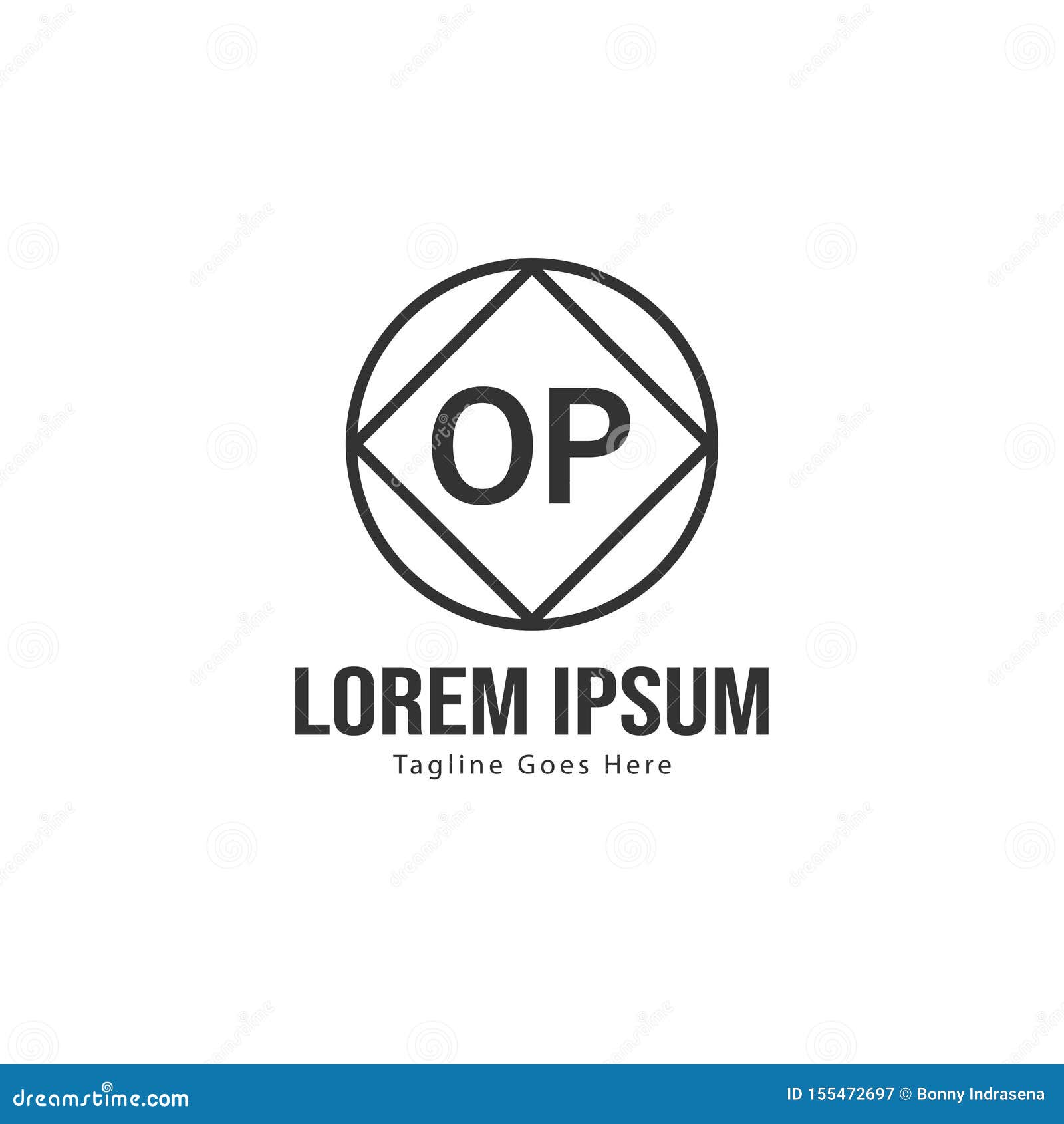 Initial OP Logo Template with Modern Frame. Minimalist OP Letter Logo ...