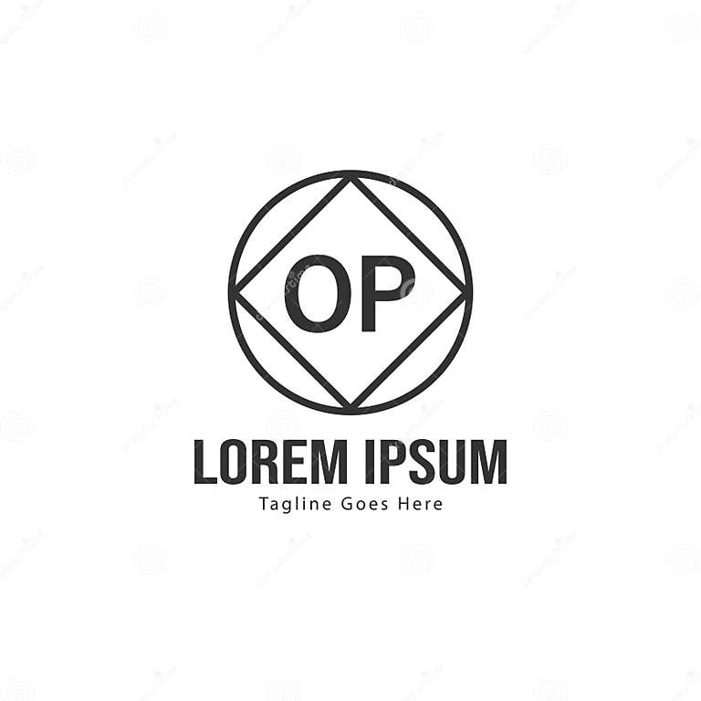 Initial OP Logo Template with Modern Frame. Minimalist OP Letter Logo ...