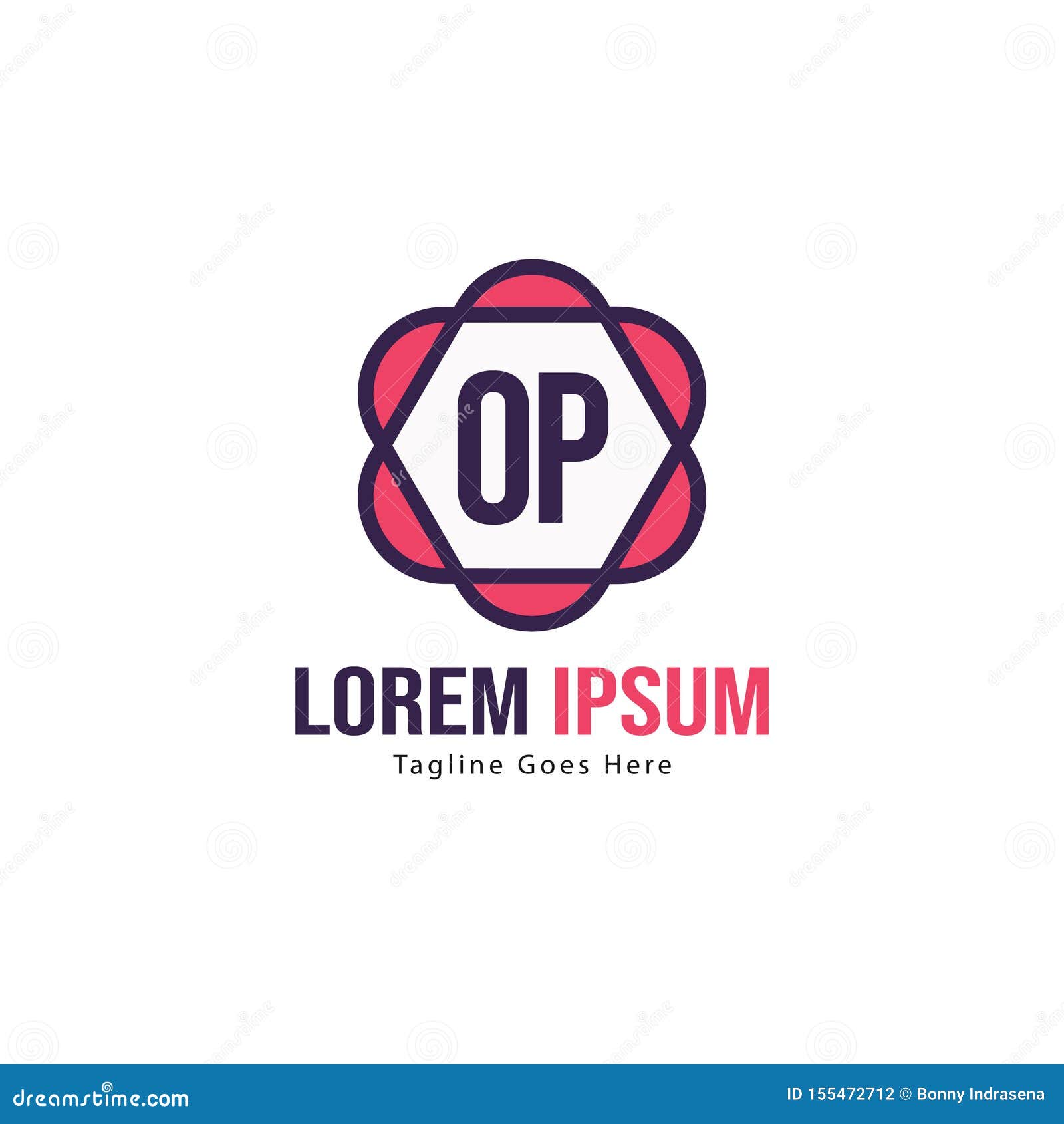 Initial OP Logo Template with Modern Frame. Minimalist OP Letter Logo ...