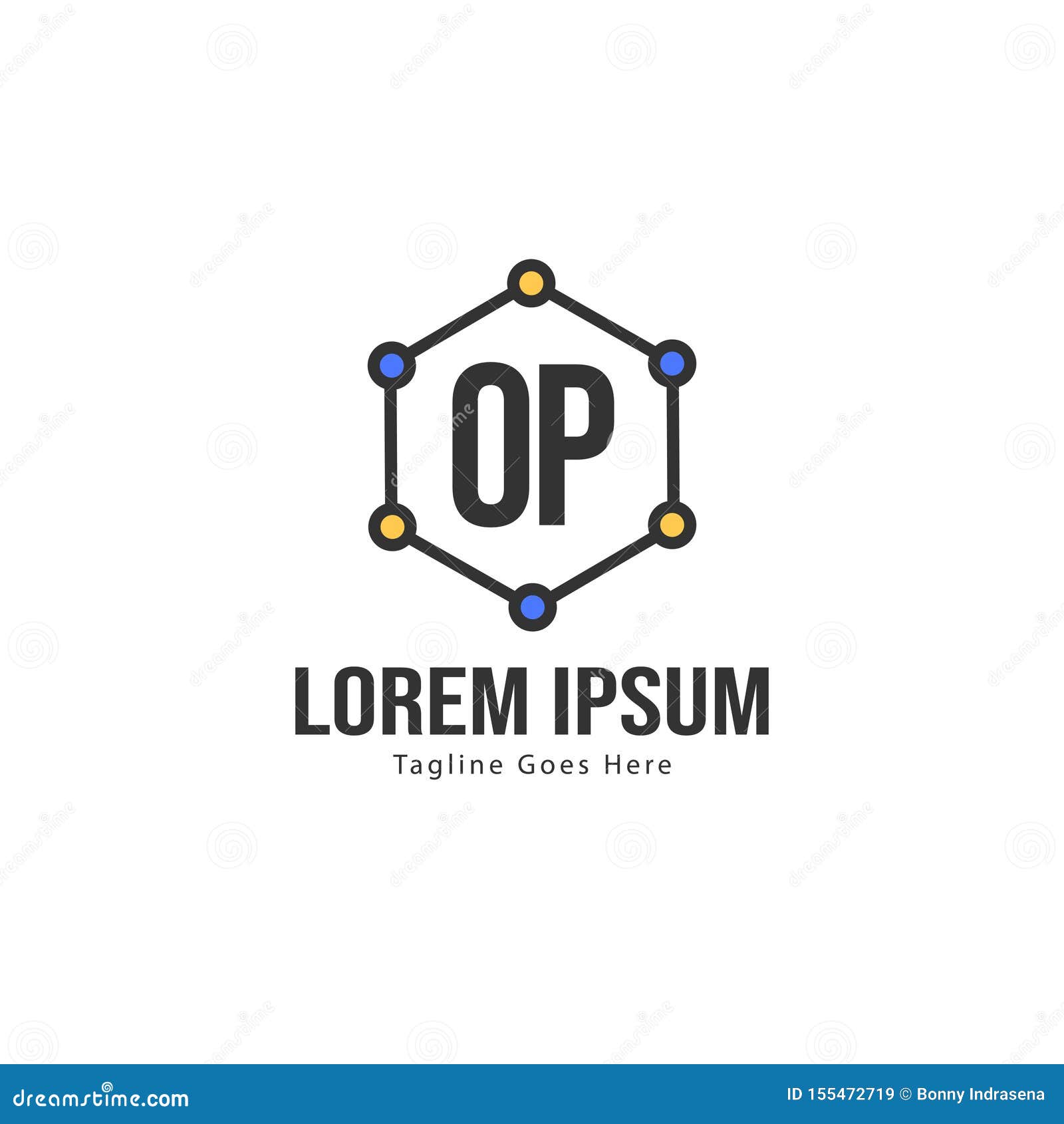 Initial OP Logo Template with Modern Frame. Minimalist OP Letter Logo ...