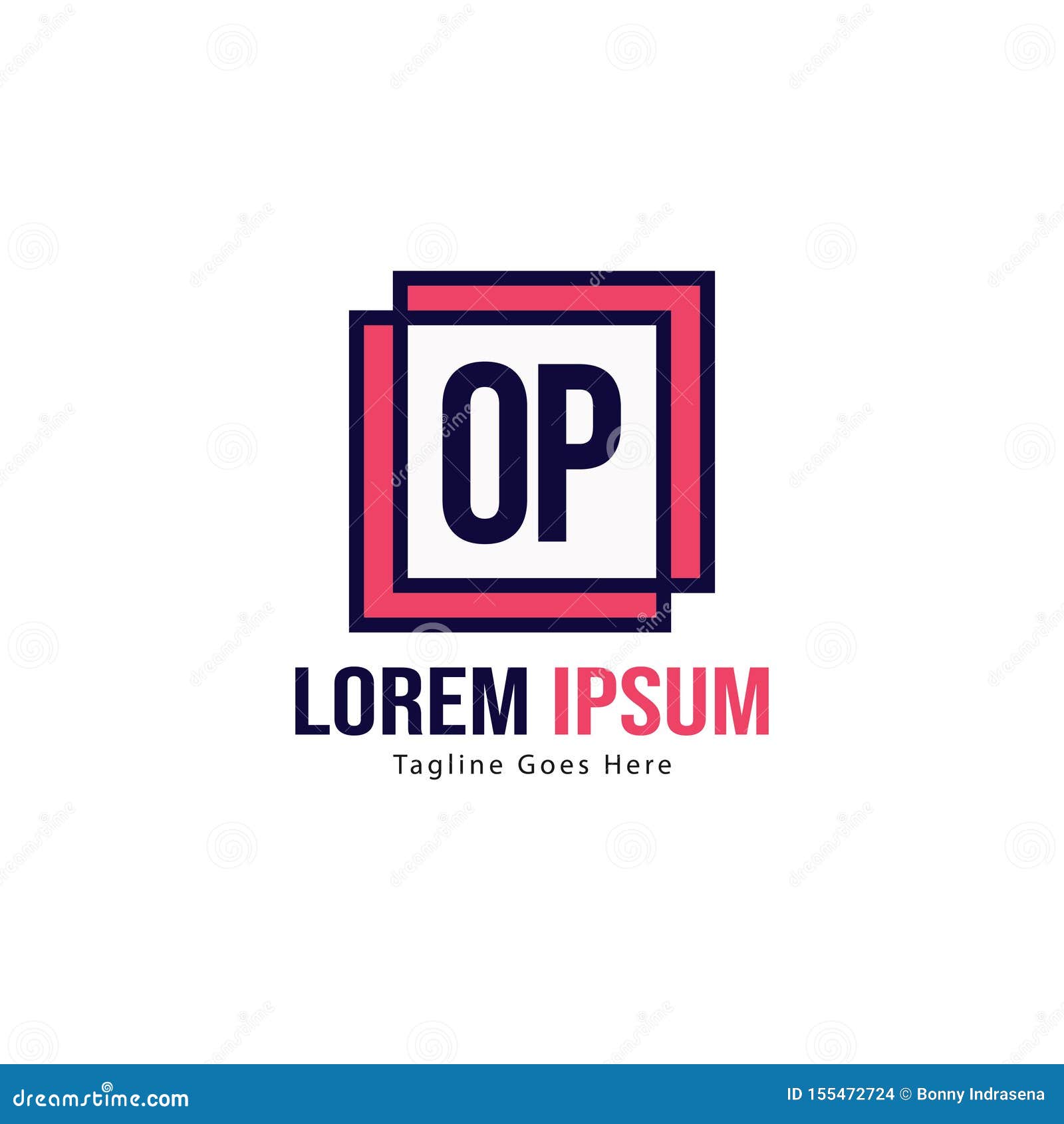 Initial OP Logo Template with Modern Frame. Minimalist OP Letter Logo ...