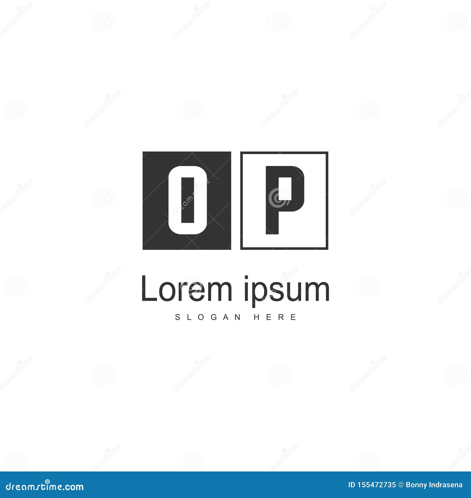 Initial OP Logo Template with Modern Frame. Minimalist OP Letter Logo ...