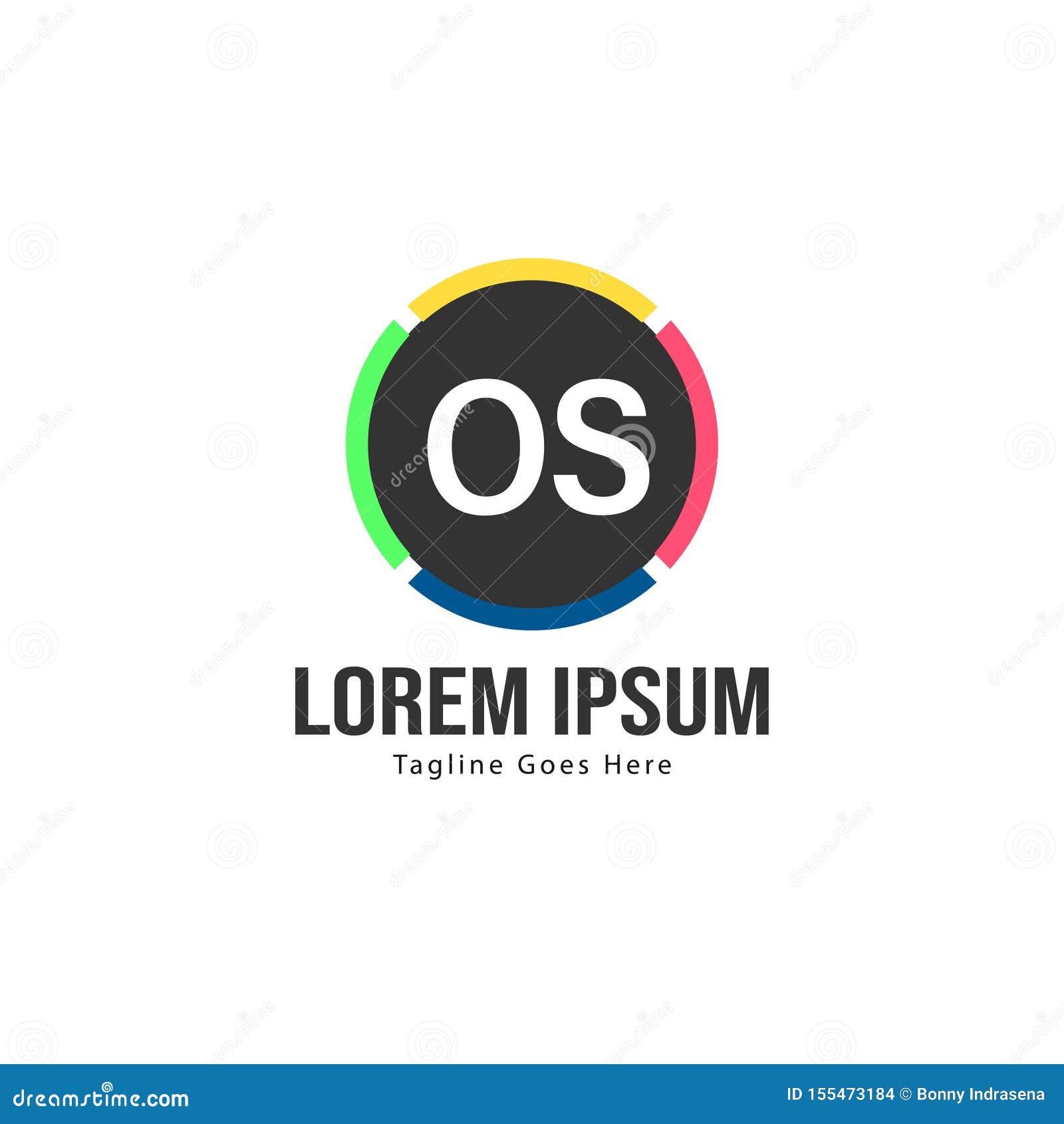 Initial OS Logo Template with Modern Frame. Minimalist OS Letter Logo ...