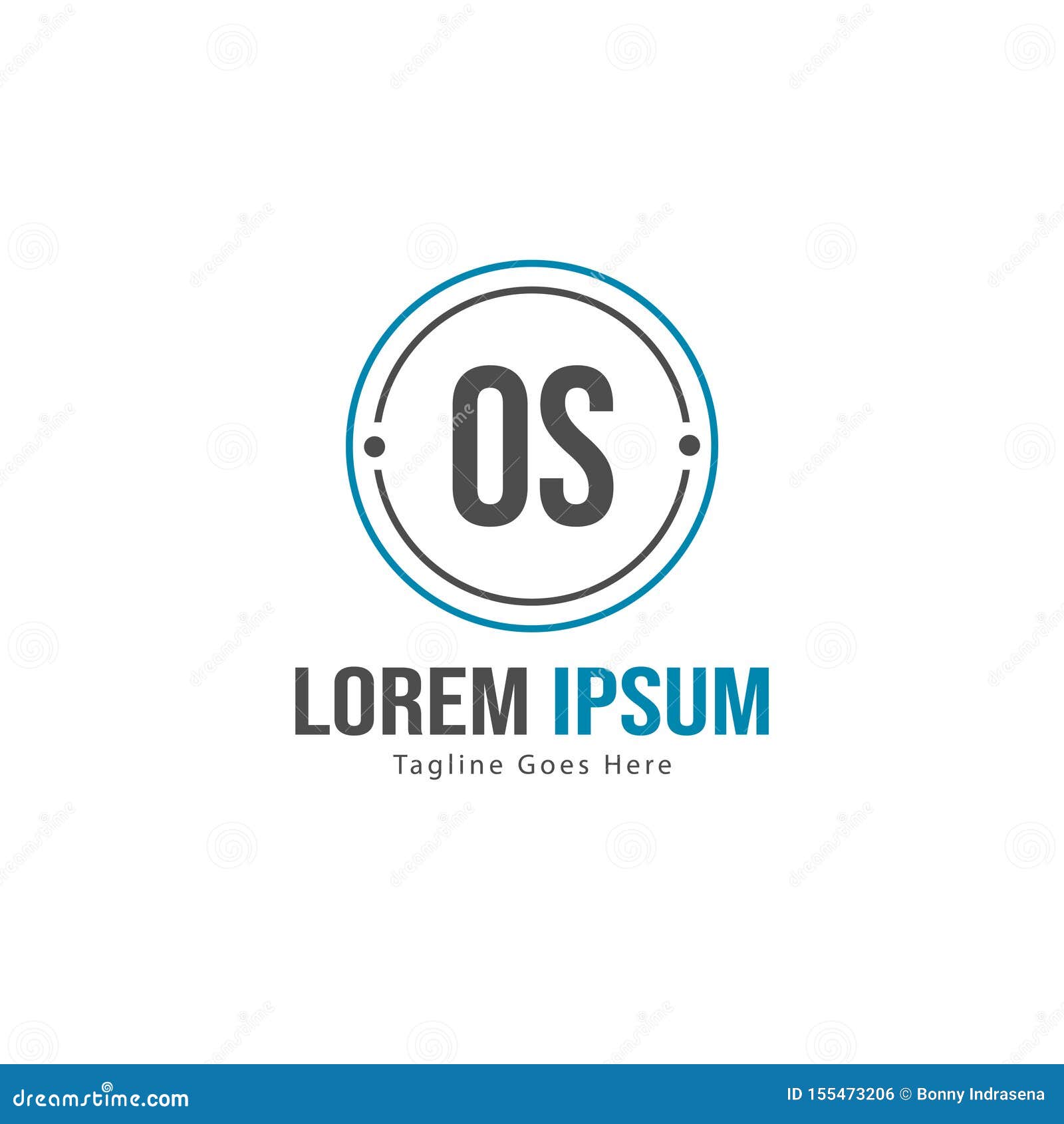 Initial OS Logo Template with Modern Frame. Minimalist OS Letter Logo ...