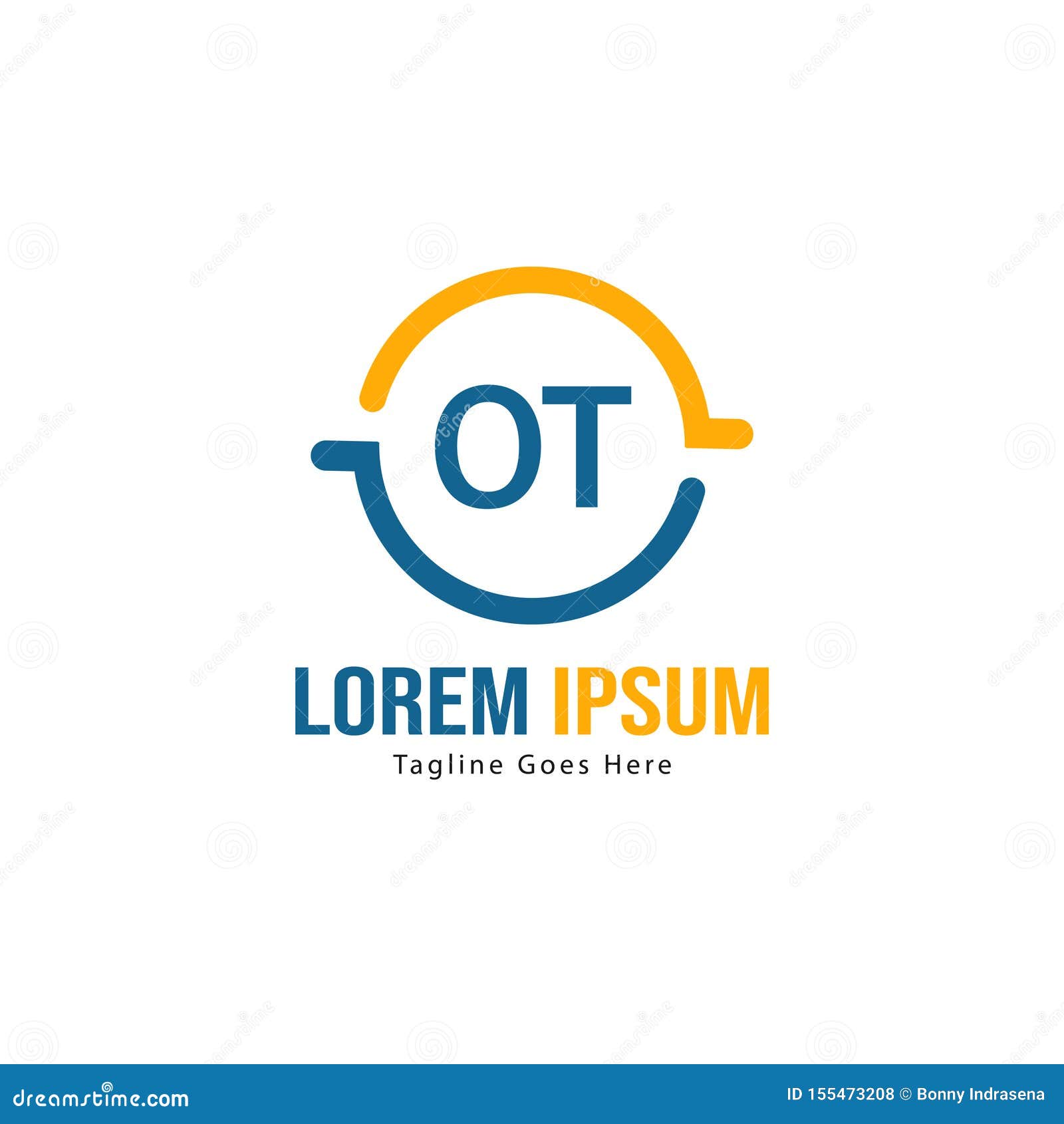 Initial OT Logo Template with Modern Frame. Minimalist OT Letter Logo ...