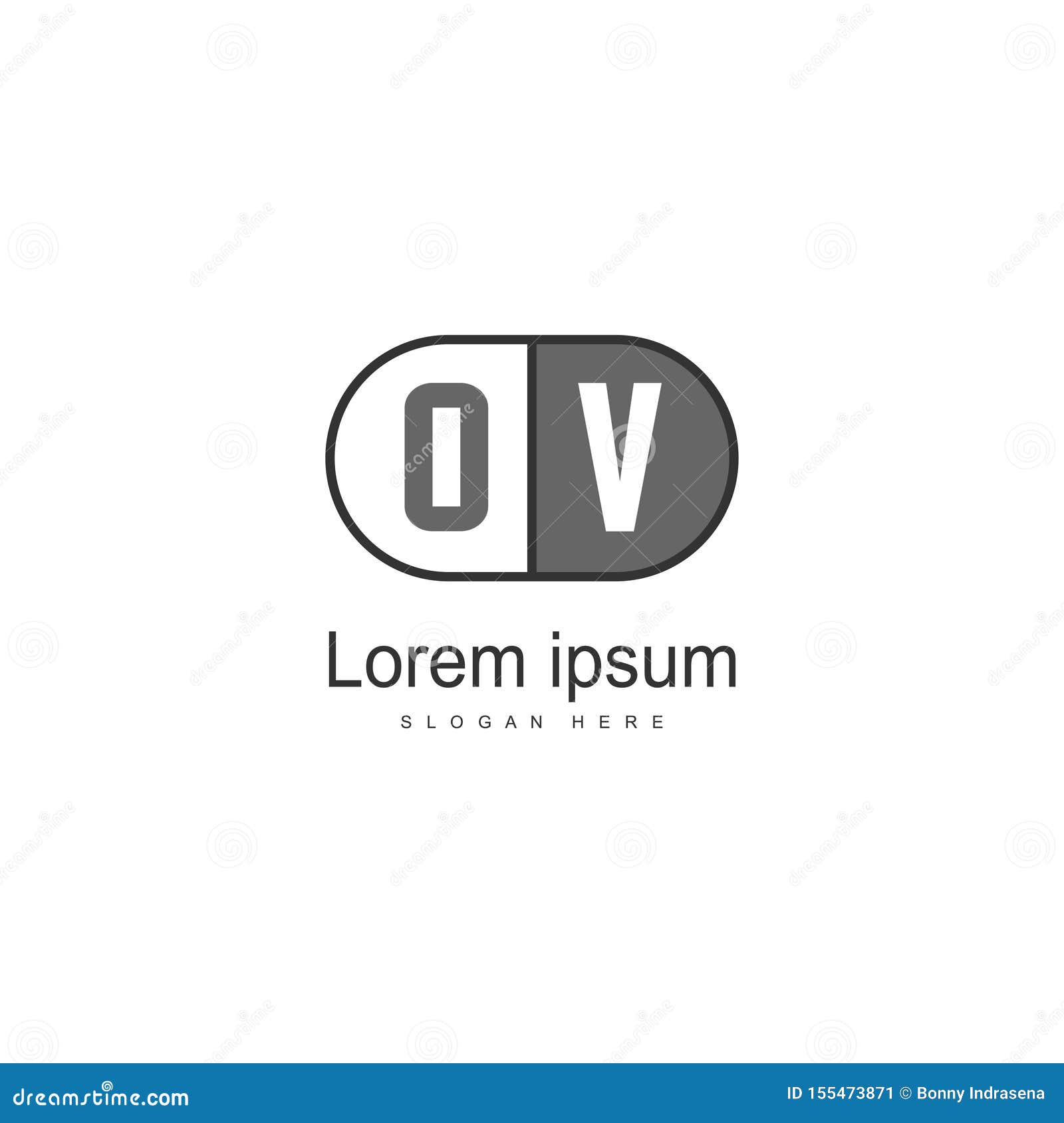 Initial OV Logo Template with Modern Frame. Minimalist OV Letter Logo ...