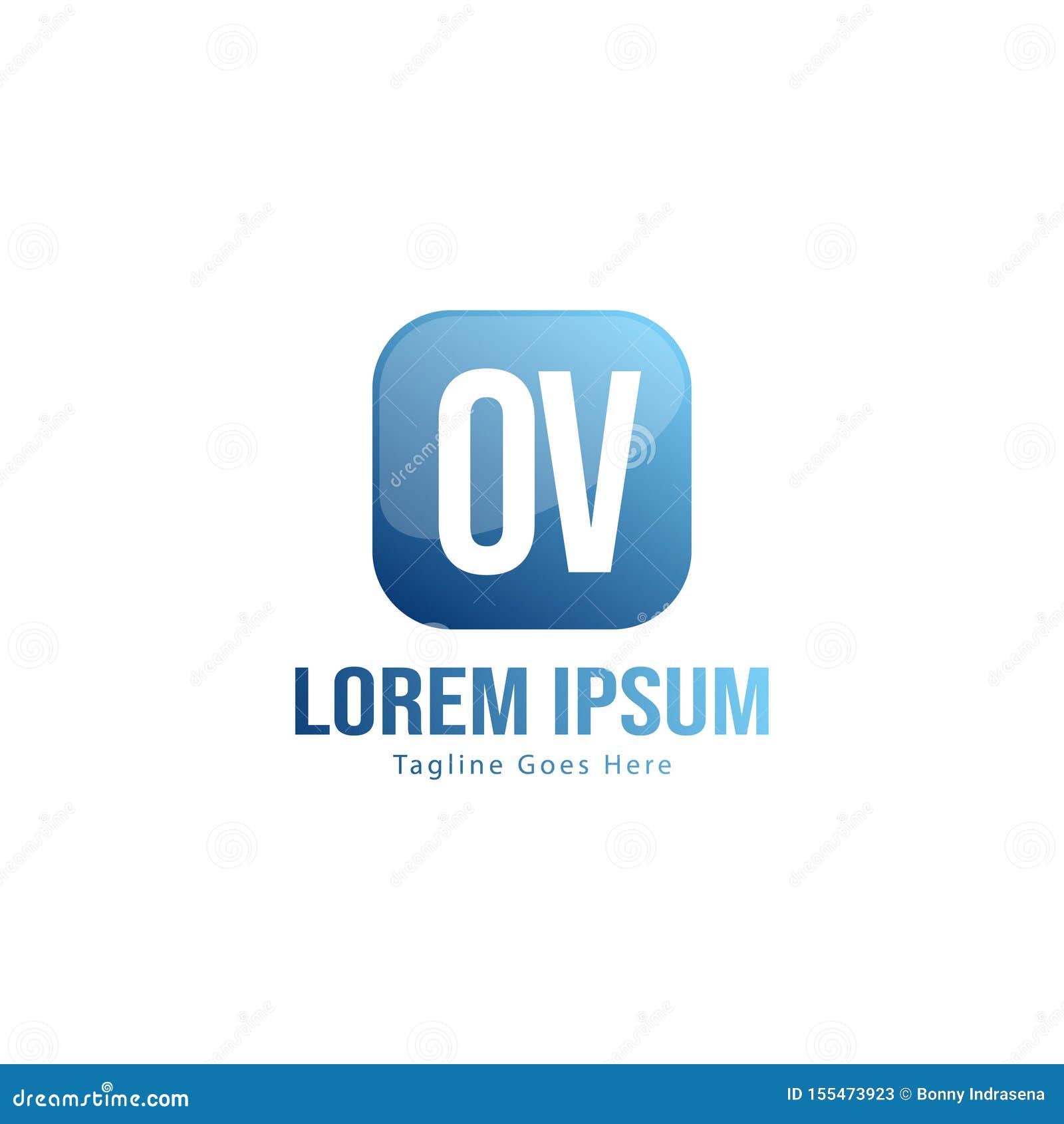 Initial OV Logo Template with Modern Frame. Minimalist OV Letter Logo ...