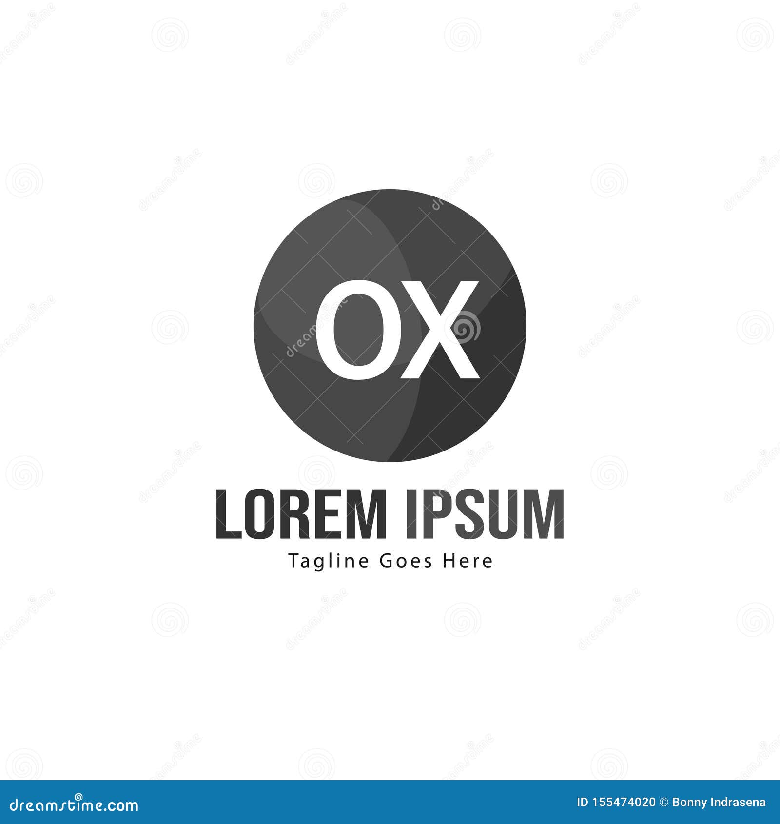 Initial OX Logo Template with Modern Frame. Minimalist OX Letter Logo ...