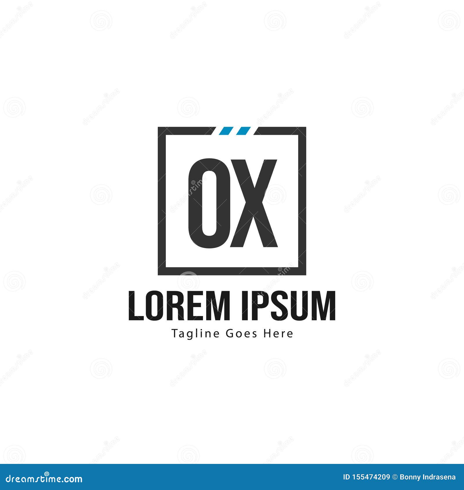 Initial OX Logo Template with Modern Frame. Minimalist OX Letter Logo ...