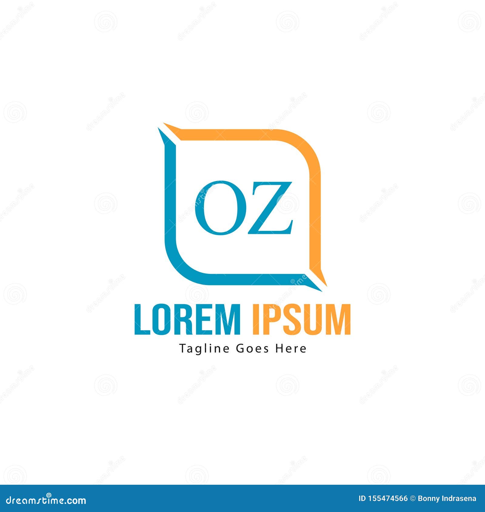 Initial OZ Logo Template with Modern Frame. Minimalist OZ Letter Logo ...