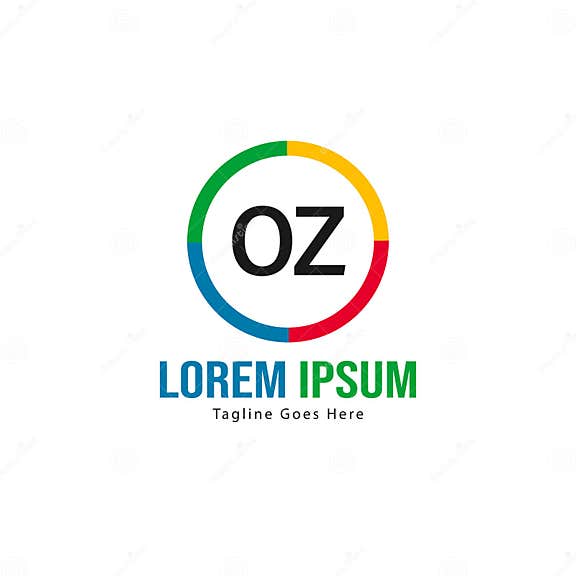 Initial OZ Logo Template with Modern Frame. Minimalist OZ Letter Logo ...