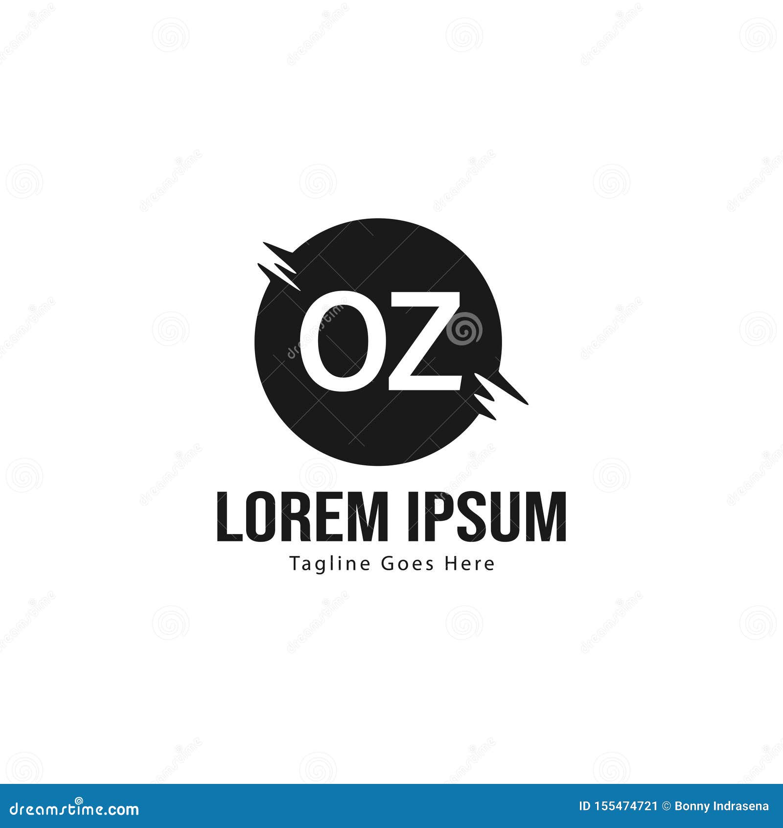 Initial OZ Logo Template with Modern Frame. Minimalist OZ Letter Logo ...