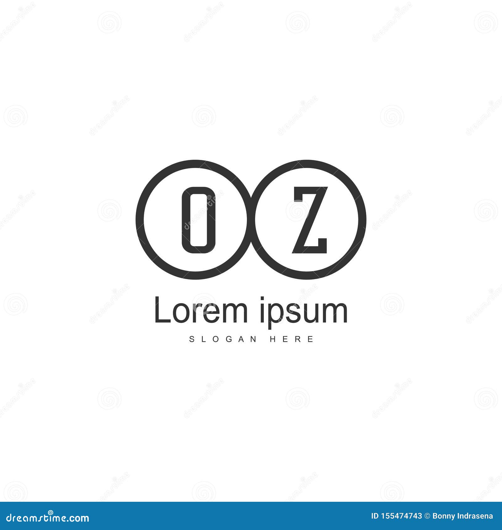 Initial OZ Logo Template with Modern Frame. Minimalist OZ Letter Logo ...