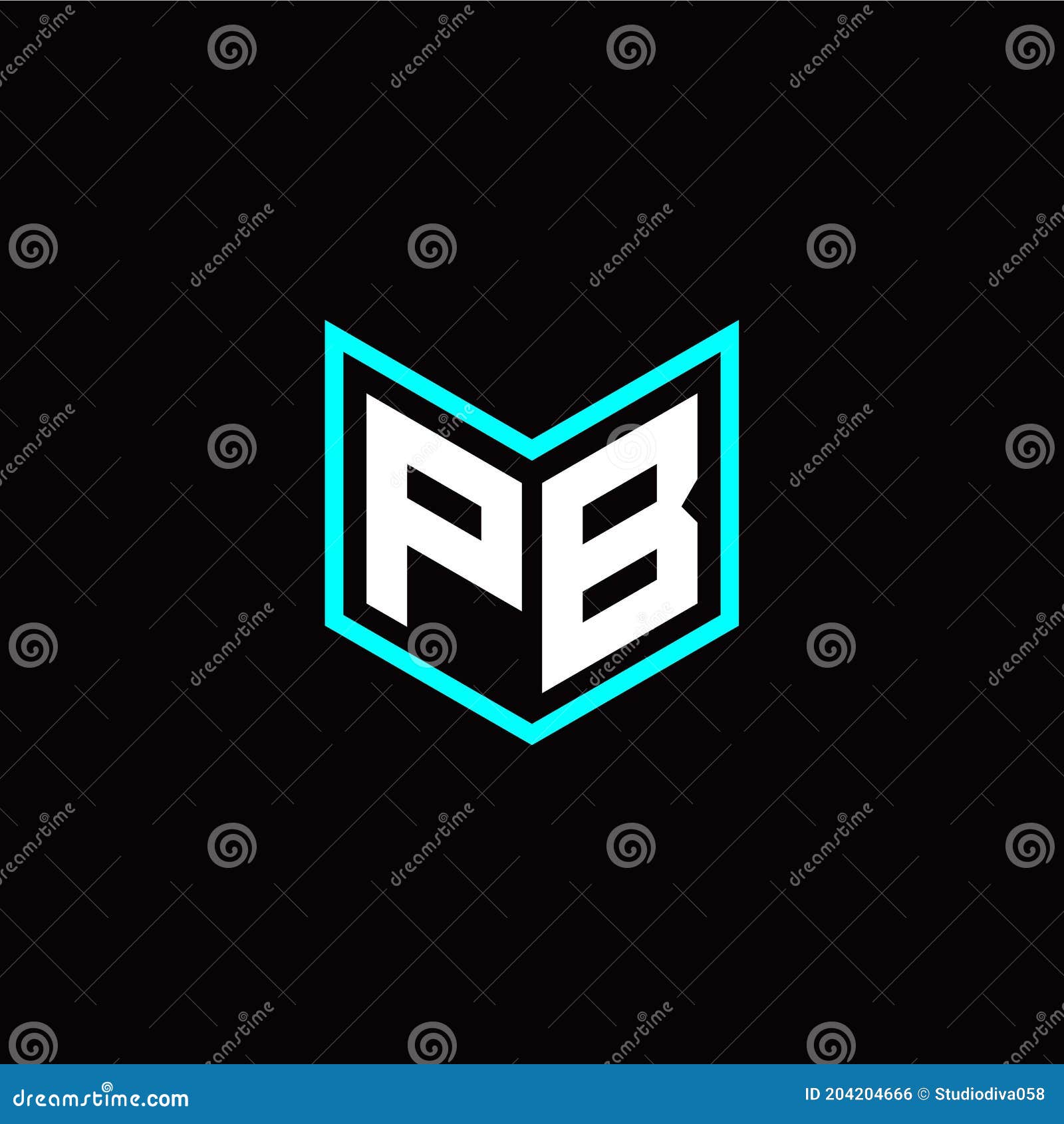 Initial P B Letter with Book Style Logo Template Vector Stock Vector ...