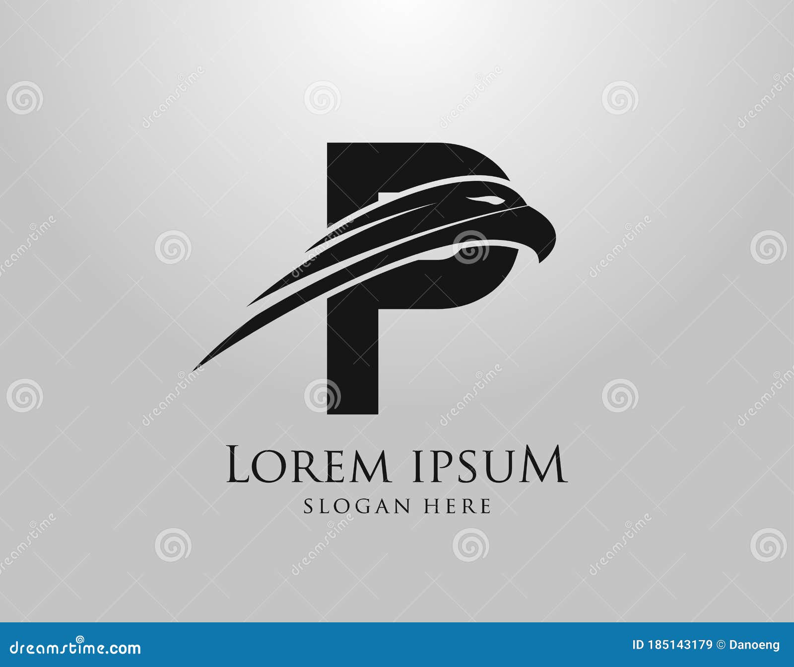 Initial P Letter Eagle Logo Icon with Creative Eagle Head Vector ...
