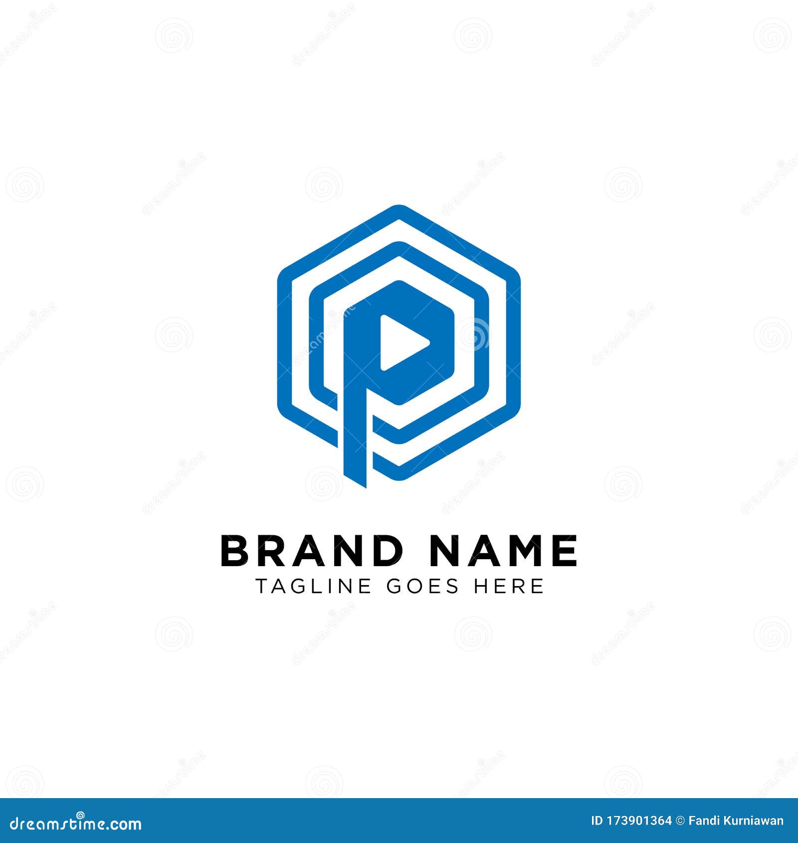 Initial P Play Logo Design Inspiration Stock Vector - Illustration of ...