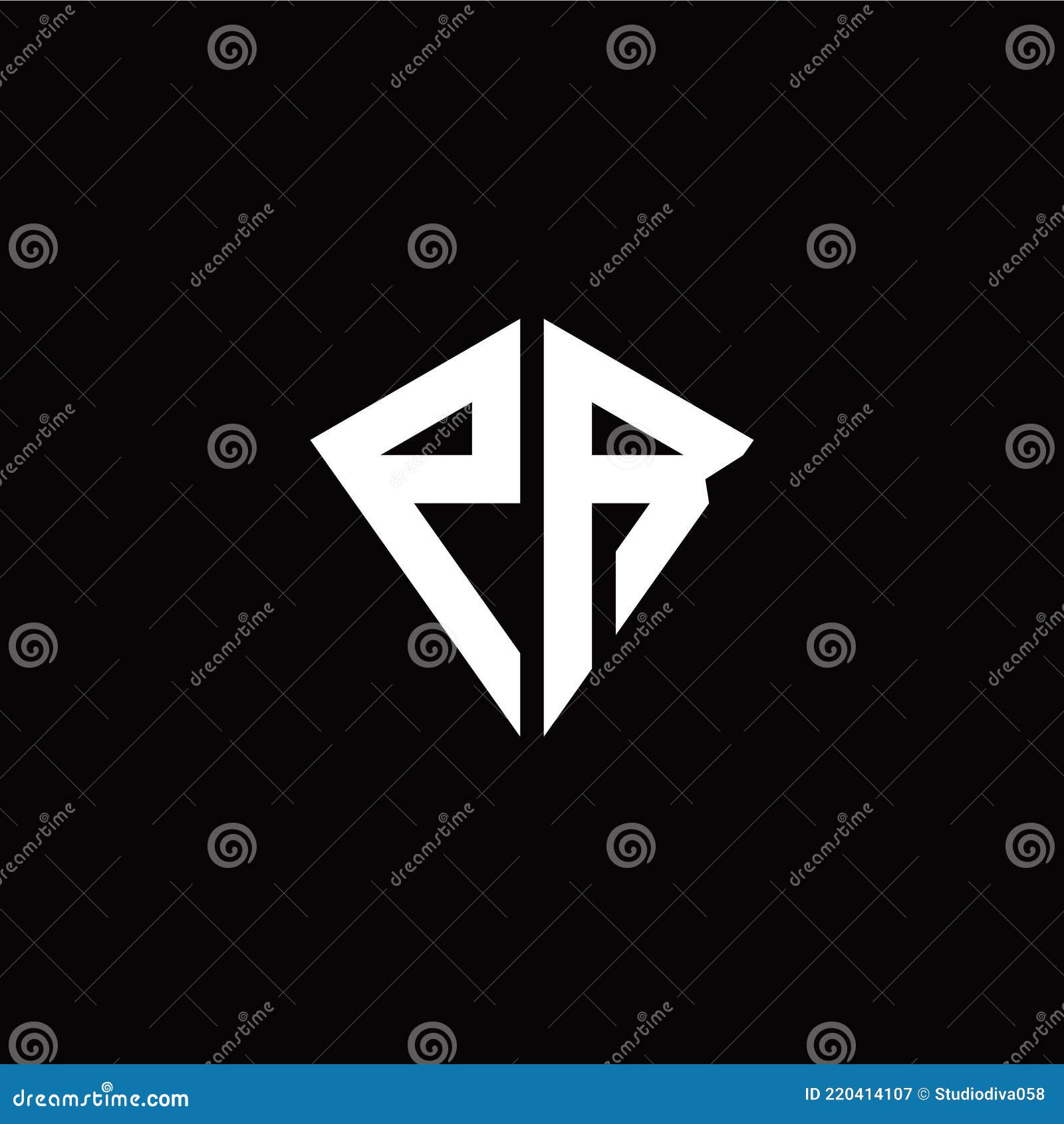 Initial P R Letter with Kite Modern Style Logo Template Vector Stock ...