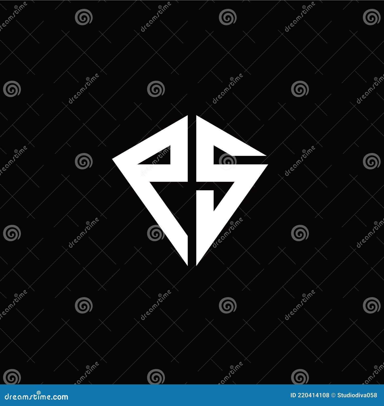 Initial P S Letter with Kite Modern Style Logo Template Vector Stock ...