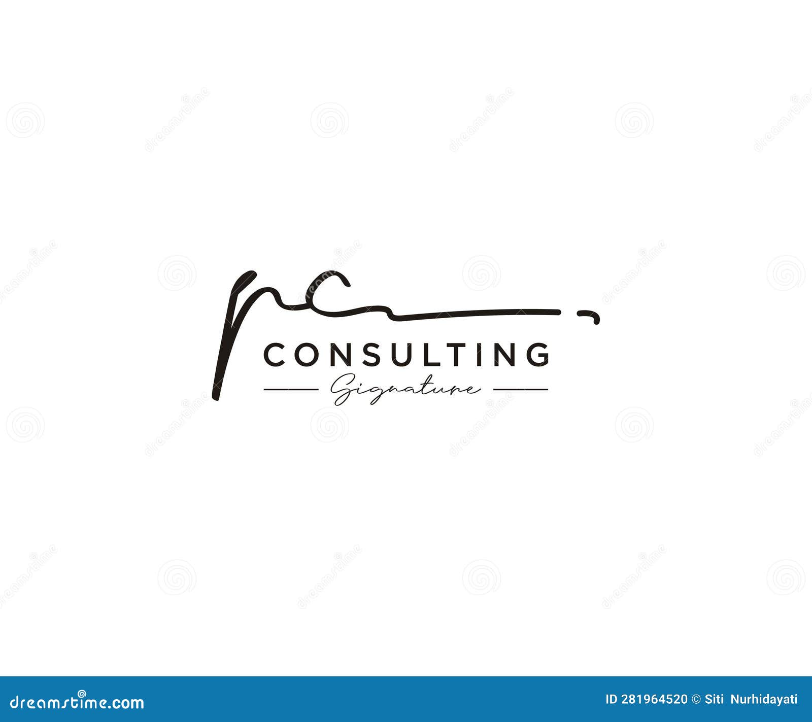 Initial PC Signature Logo Collection Template Vector. Hand Drawn ...