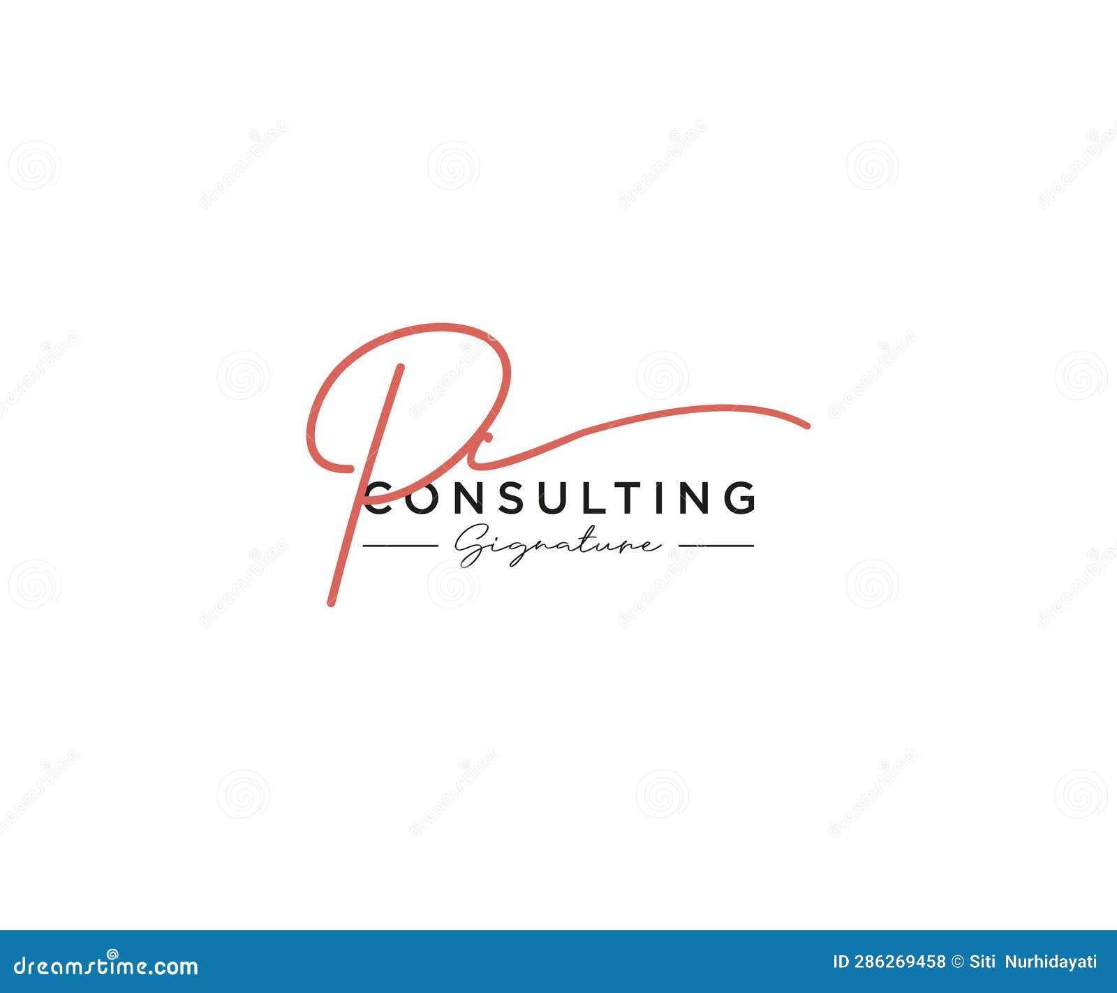 Initial PC Signature Logo Collection Template Vector. Hand Drawn ...